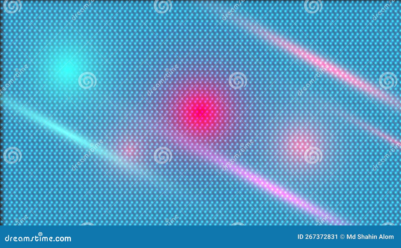 Cyan Color Dot Particles Illustration and Glow Red Color Line Halftone ...