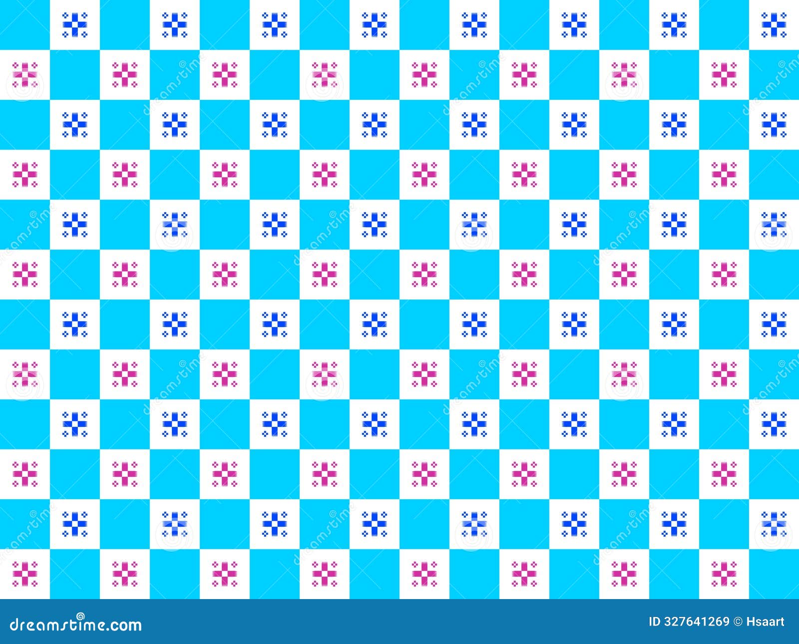 Cyan Color Plaid Pattern with Abstract Doodle Art Stock Vector ...