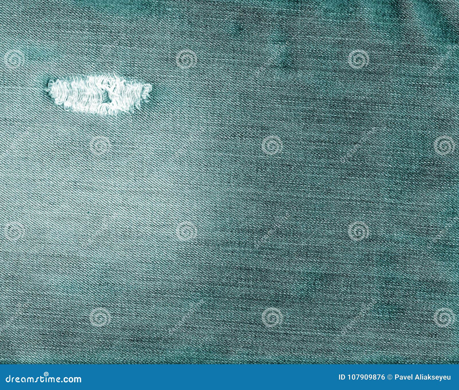Cyan Color Torn Jeans Textile Texture. Stock Photo - Image of indigo ...