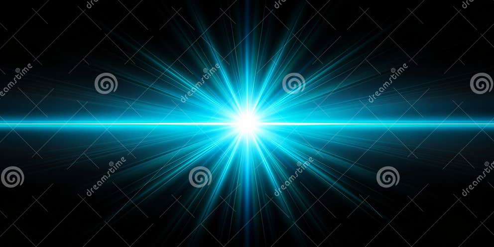 Cyan Colored Light Beam on a Black Background Generative AI Stock Photo ...
