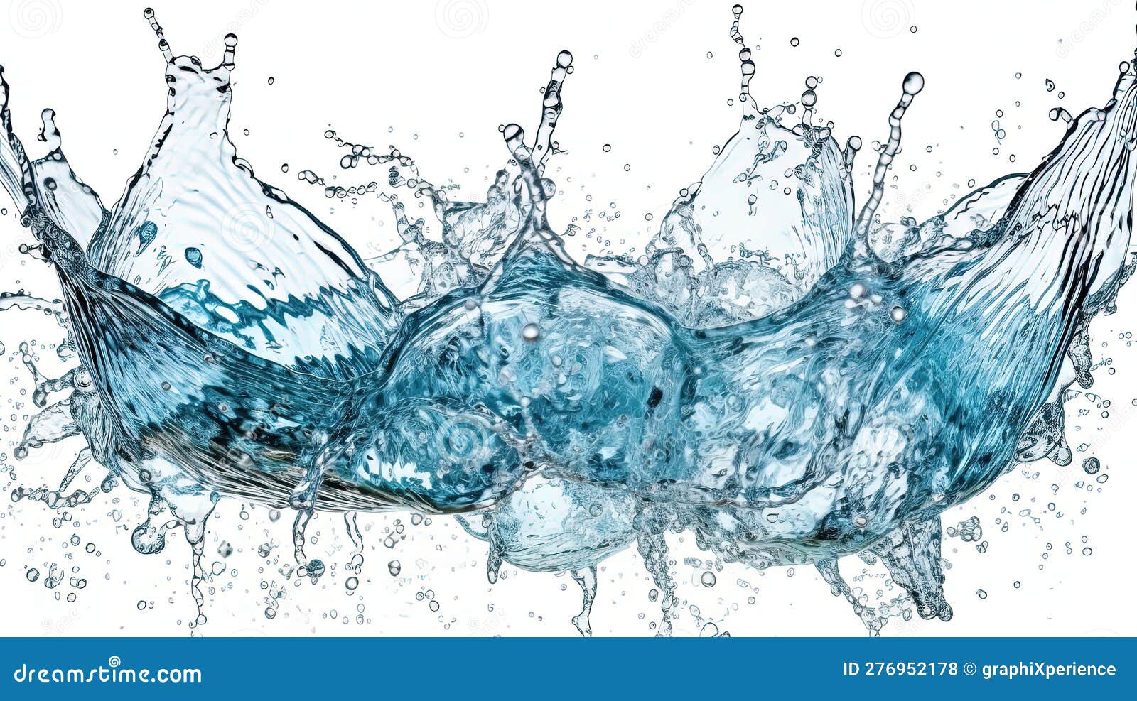 Cyan-Colored Watersplash Collage Stock Illustration - Illustration of ...