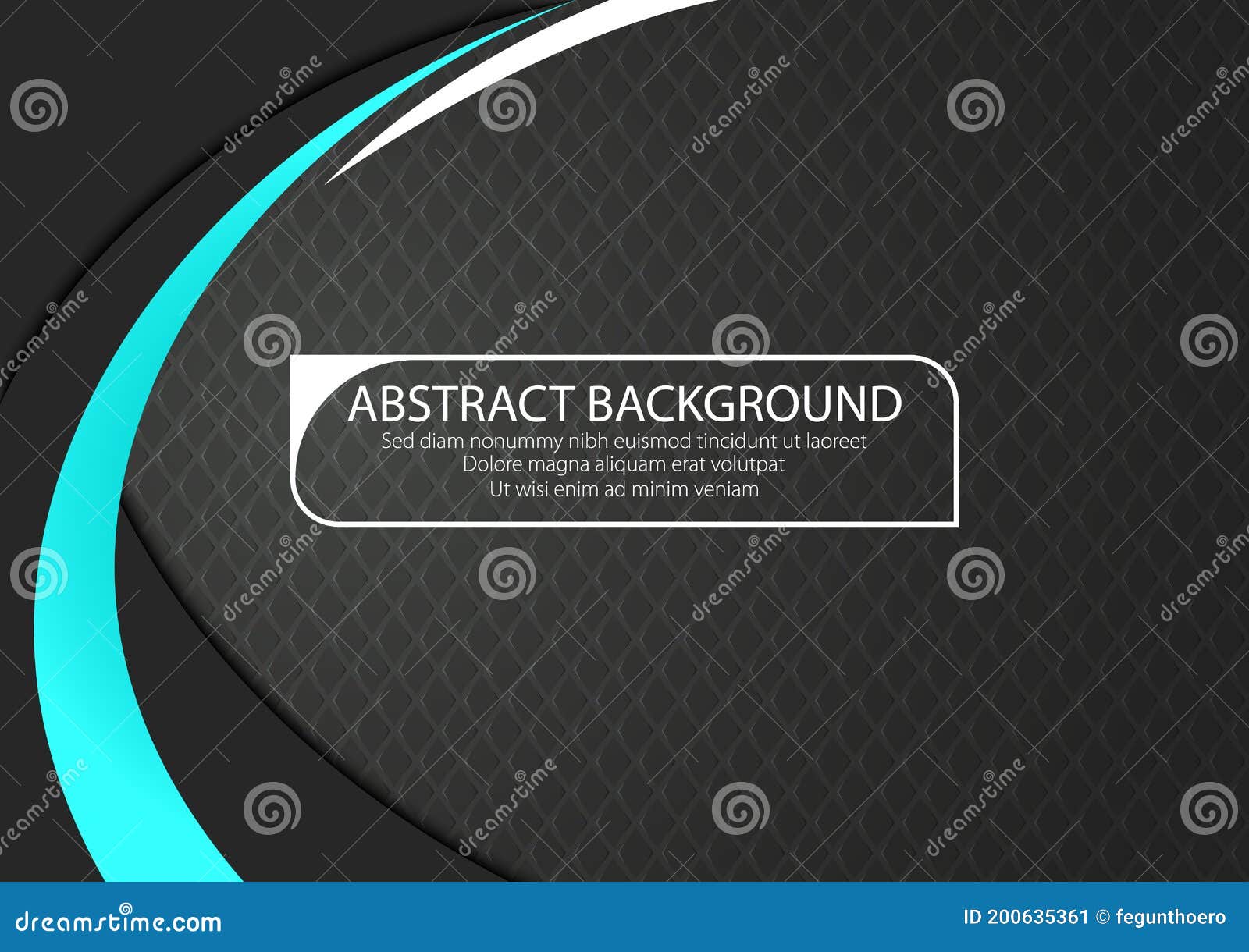 Cyan Curve Line Black White Background Wallpaper Stock Vector ...