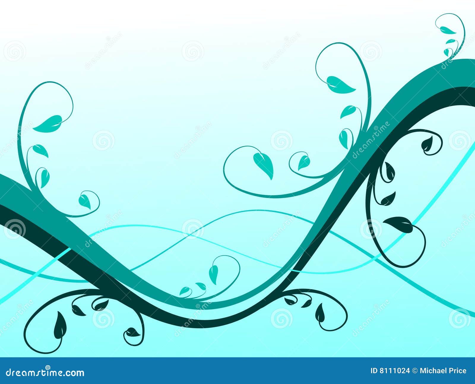 Cyan Floral Background Illustration Stock Vector - Illustration of ...