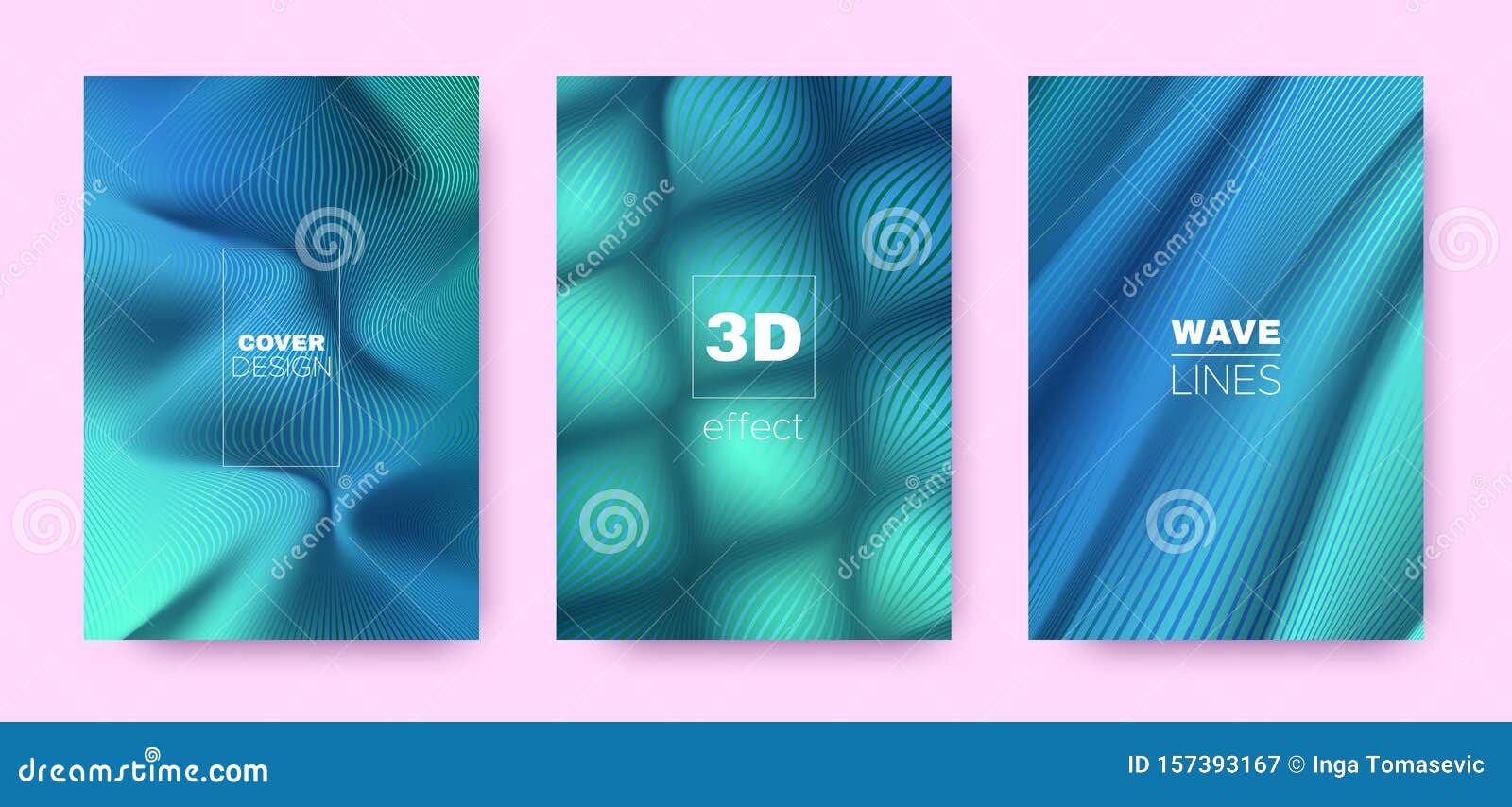 Cyan Flow Poster. Design Covers Set Stock Vector - Illustration of ...