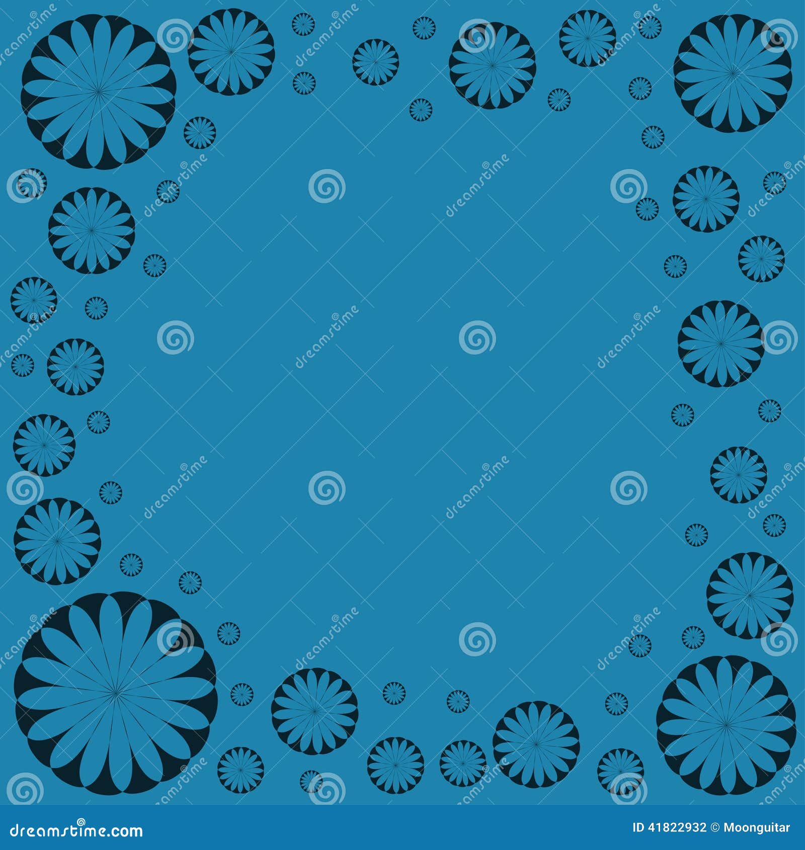 Cyan Flower Frame Vector Illustration Stock Vector - Illustration of ...