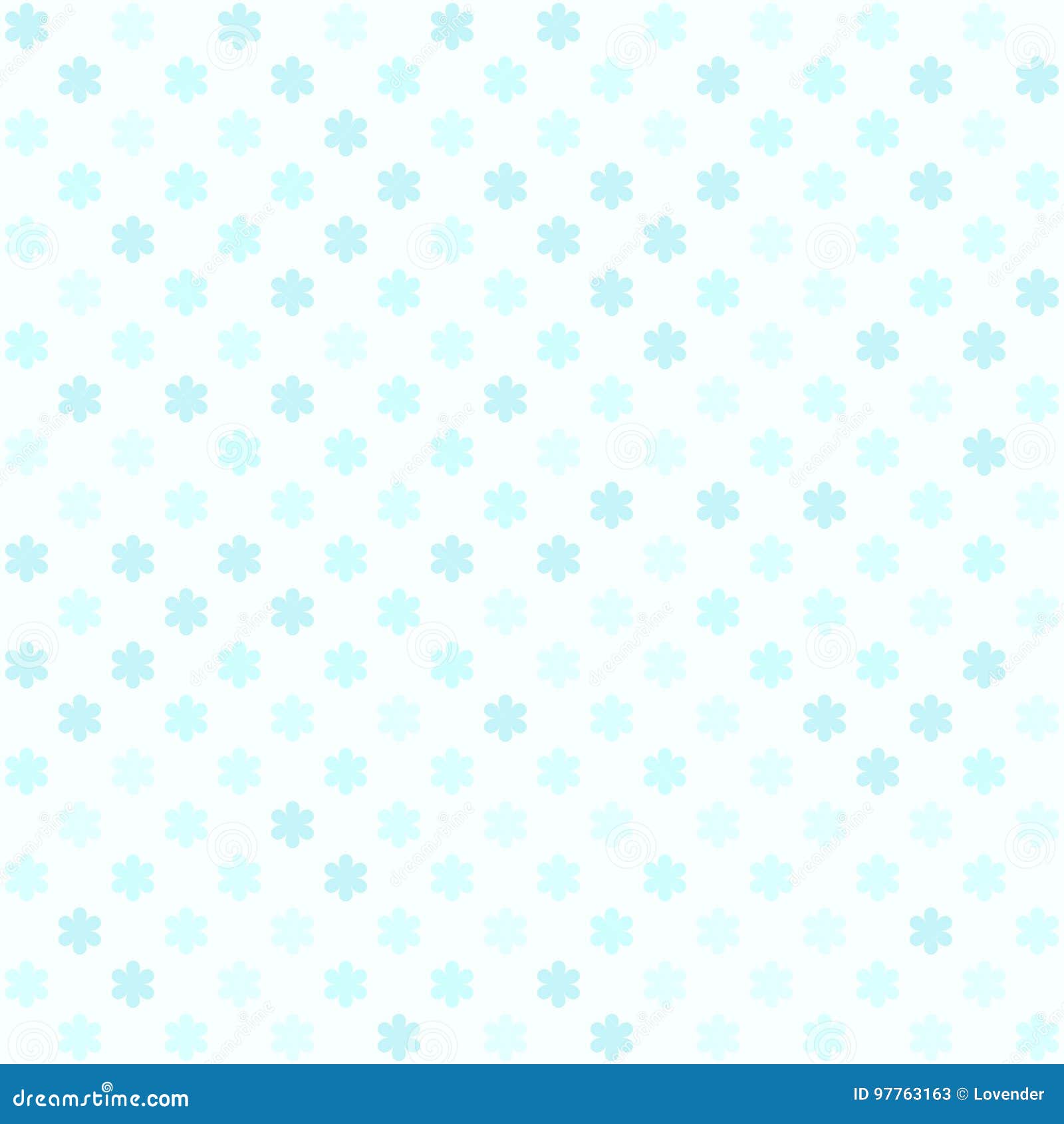 Cyan Flower Pattern. Seamless Vector Stock Vector - Illustration of ...
