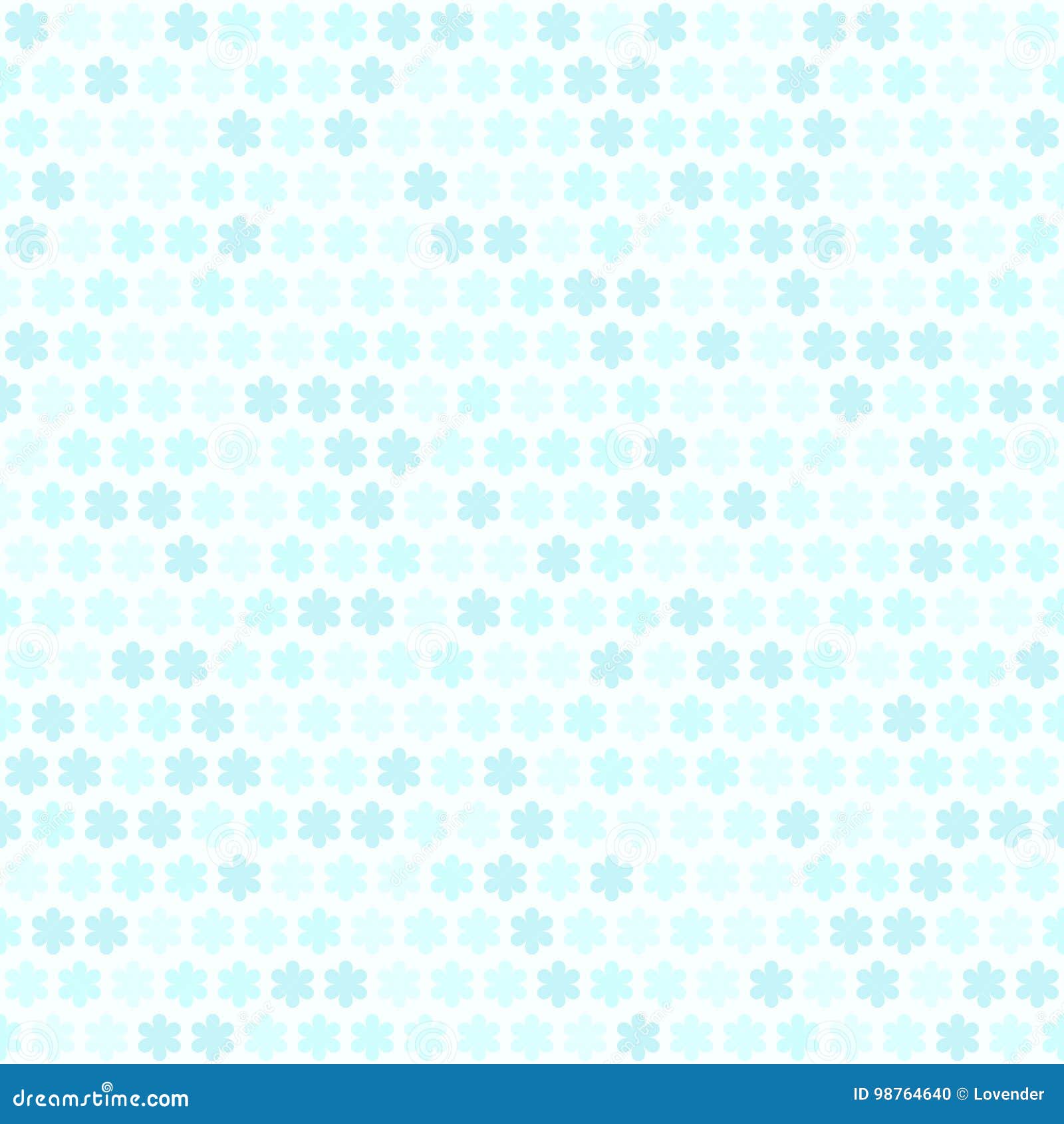 Cyan Flower Pattern. Seamless Vector Stock Vector - Illustration of ...