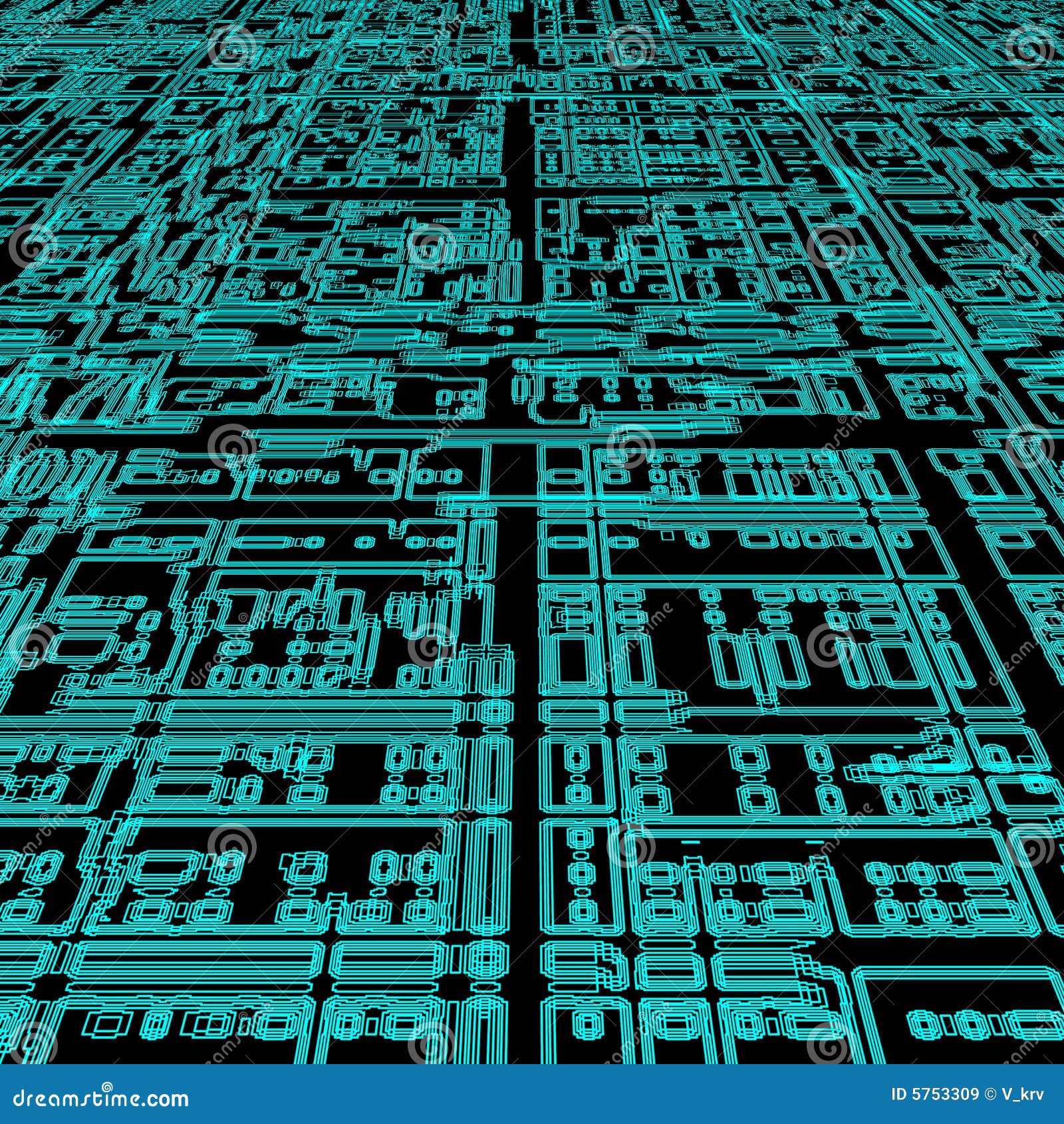 Cyan Futuristic Abstract Background Stock Illustration - Illustration ...