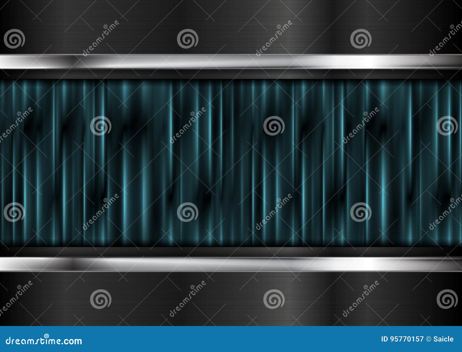 Cyan Glowing Stripes and Metallic Background Stock Vector ...