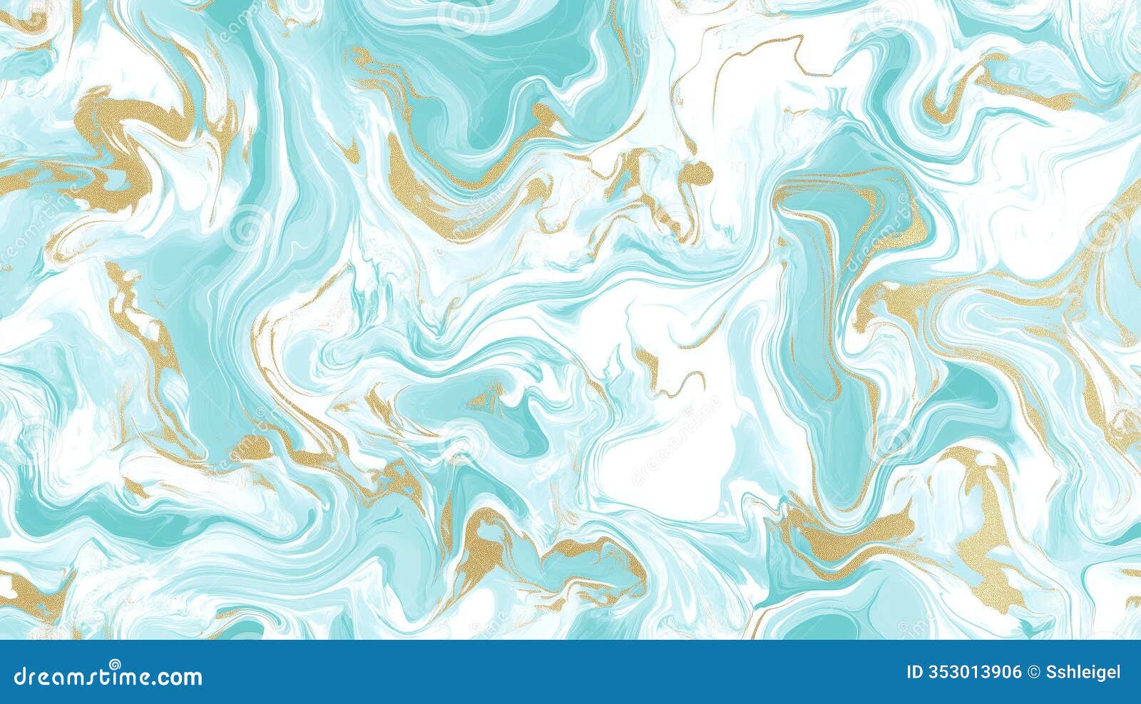 Cyan and Gold Marble Pattern Stone Surface, White, Abstract Background ...