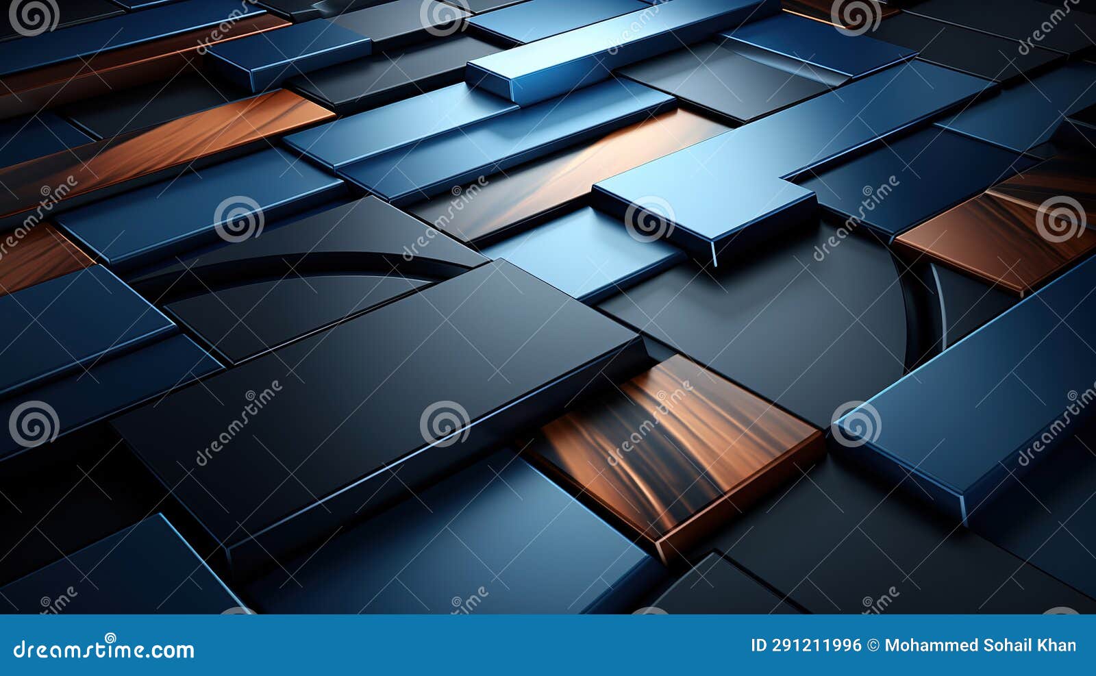 Cyan and Grey Random 3d Cubes or Blocks Digital Technology Background ...