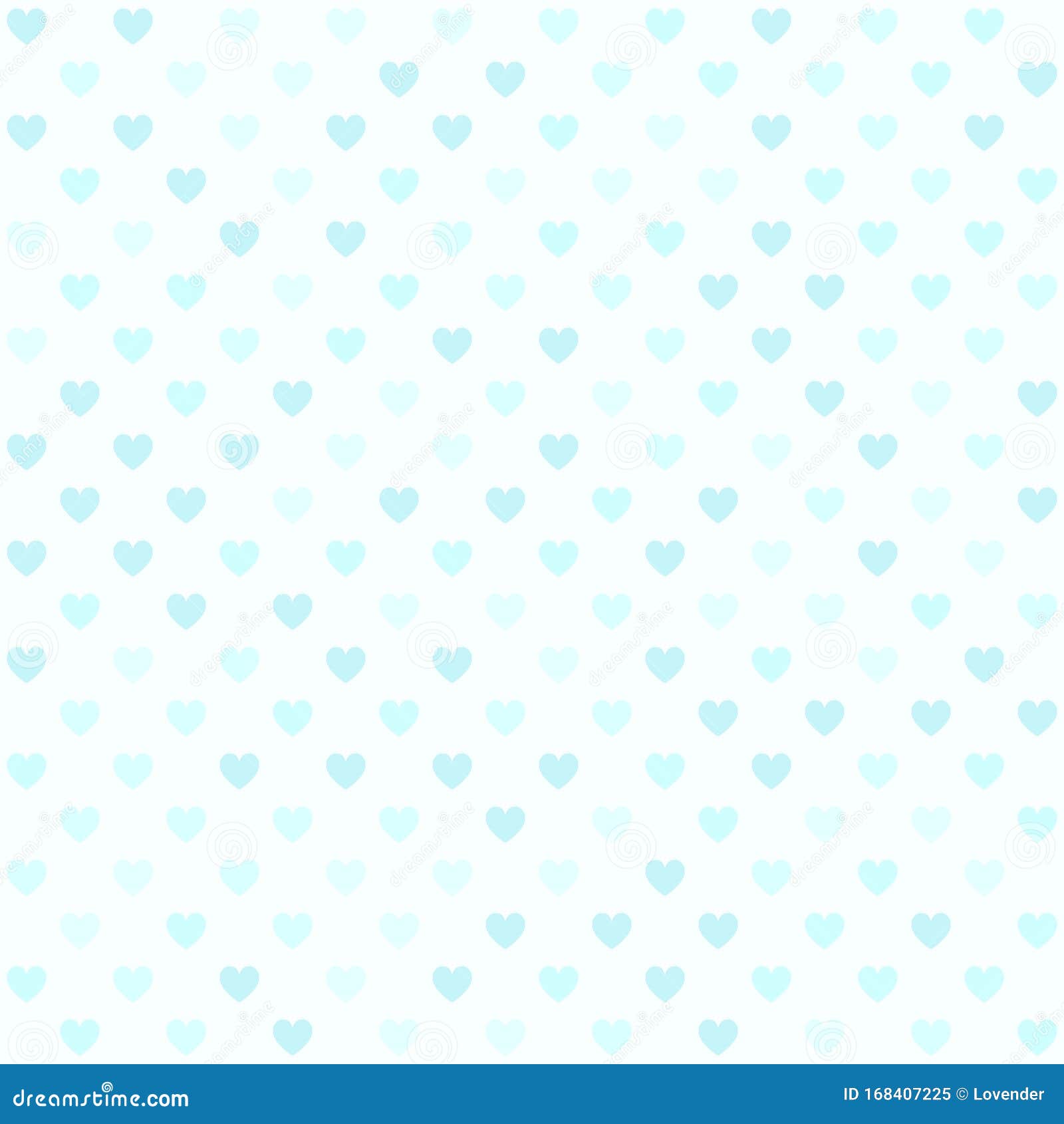 Cyan Heart Pattern. Seamless Vector Background Stock Vector ...