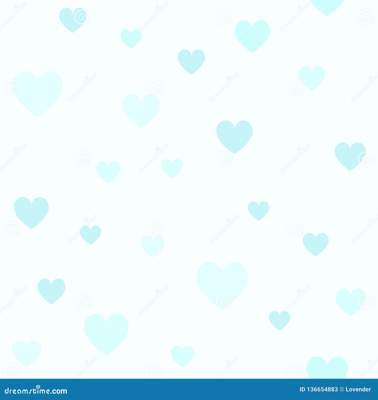 Cyan Heart Pattern. Seamless Vector Stock Vector - Illustration of ...