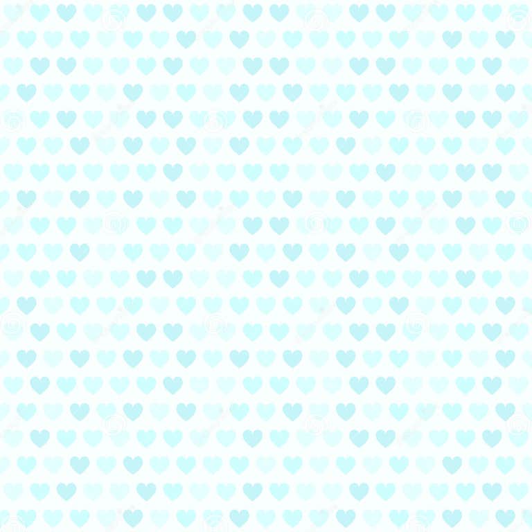 Cyan Heart Pattern. Seamless Vector Stock Vector - Illustration of ...
