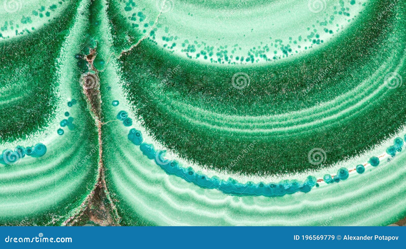 Cyan Line in Dark and Light Green Malachite Structure Stock Image ...