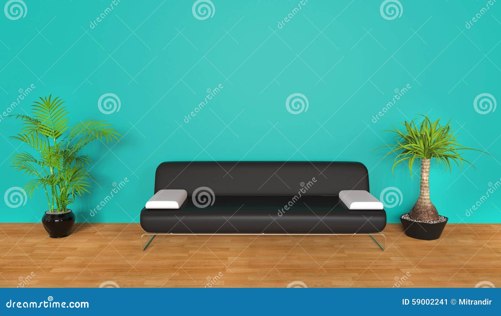 Cyan Living Room stock illustration. Illustration of floor - 59002241