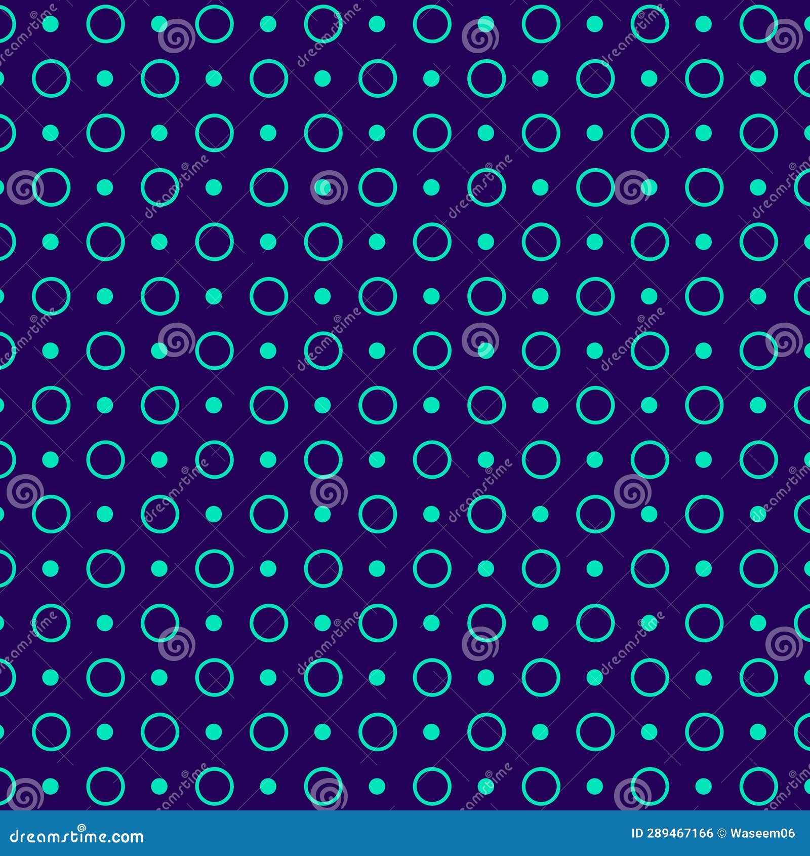 Cyan Outline Circles and Dots Pattern on Blue Background Stock Vector ...