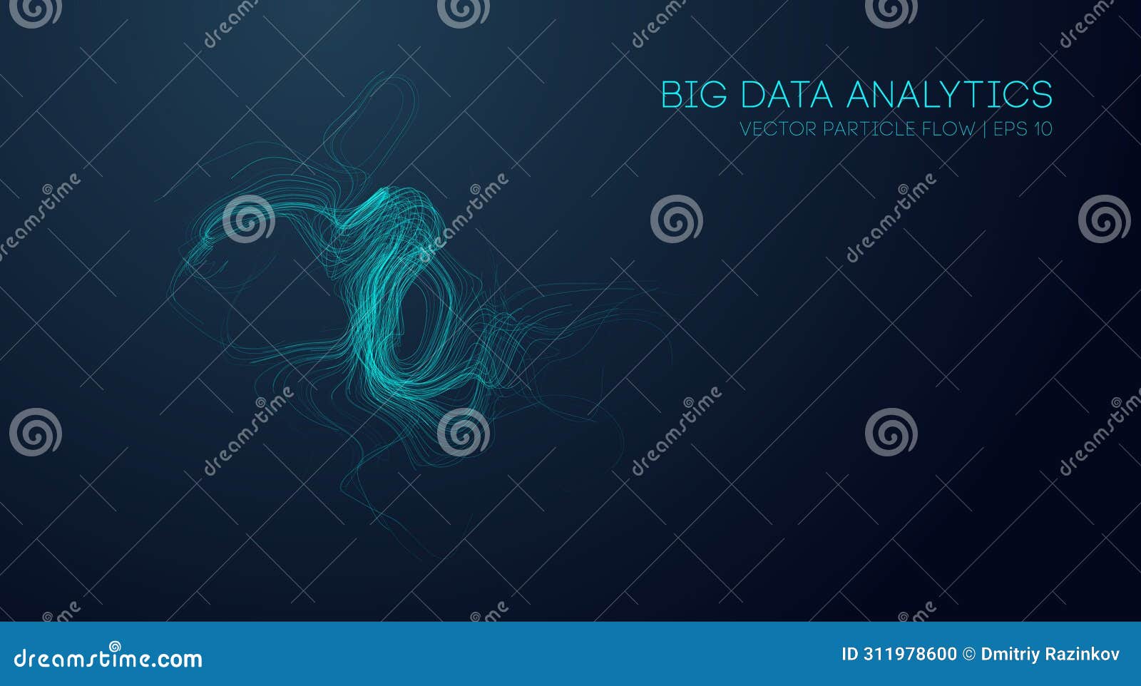 Cyan Particle Whirl on Dark Background for Data Analytics Design Stock ...
