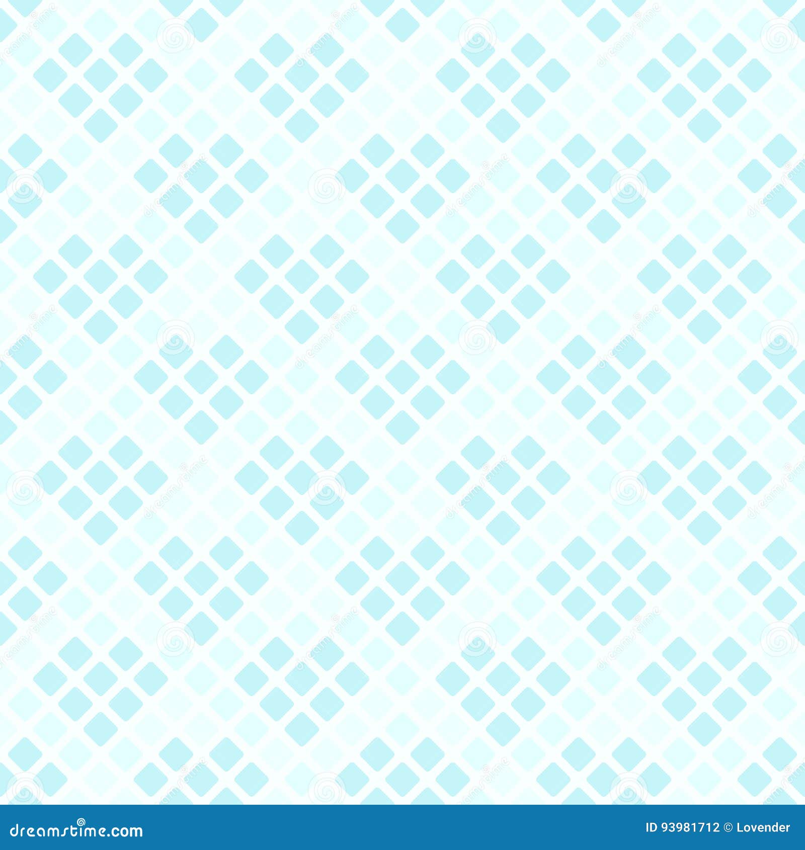 Cyan Rounded Diamond Pattern. Seamless Vector Background Stock Vector ...
