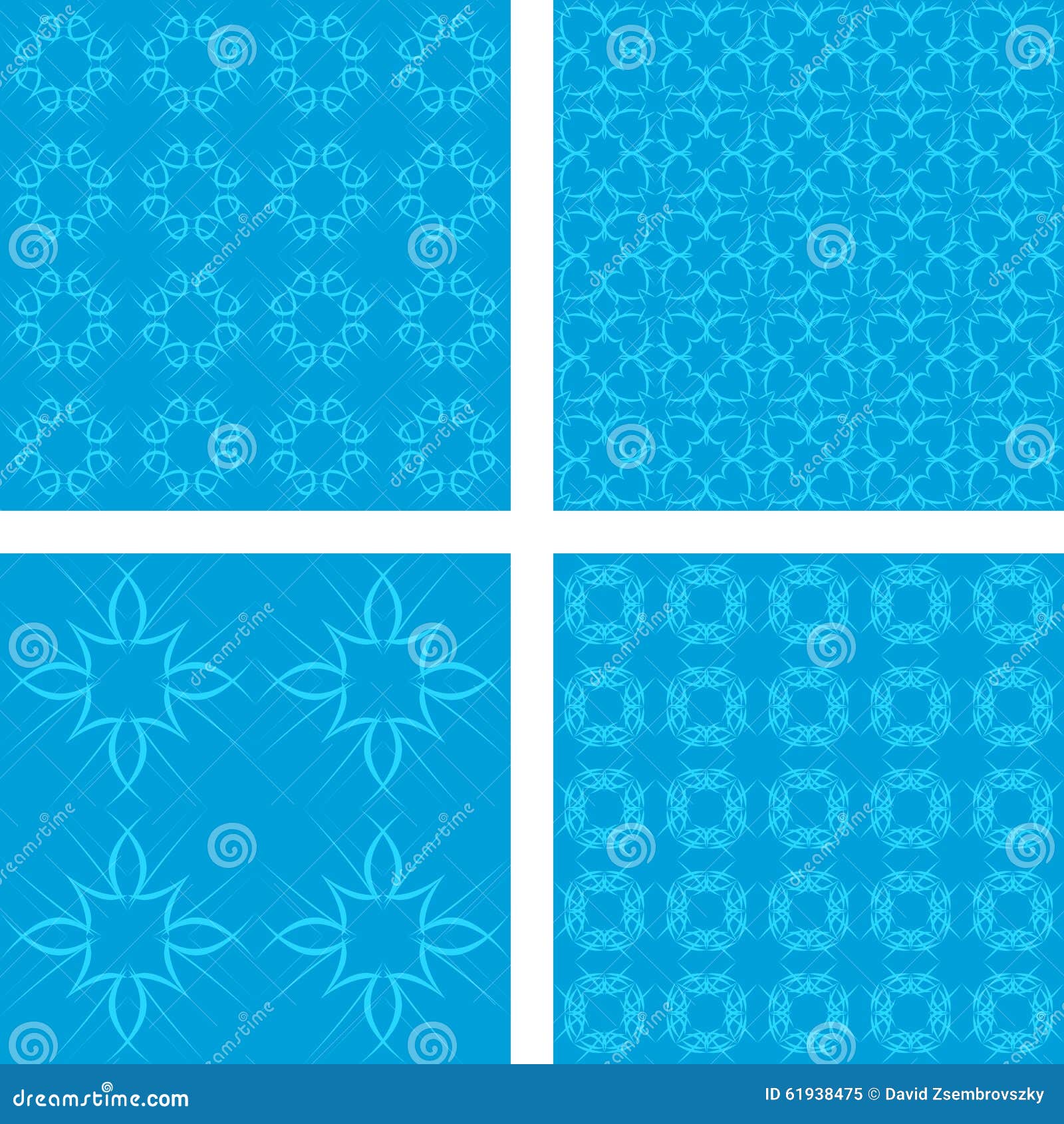 Cyan Seamless Pattern Background Set Stock Vector - Illustration of ...