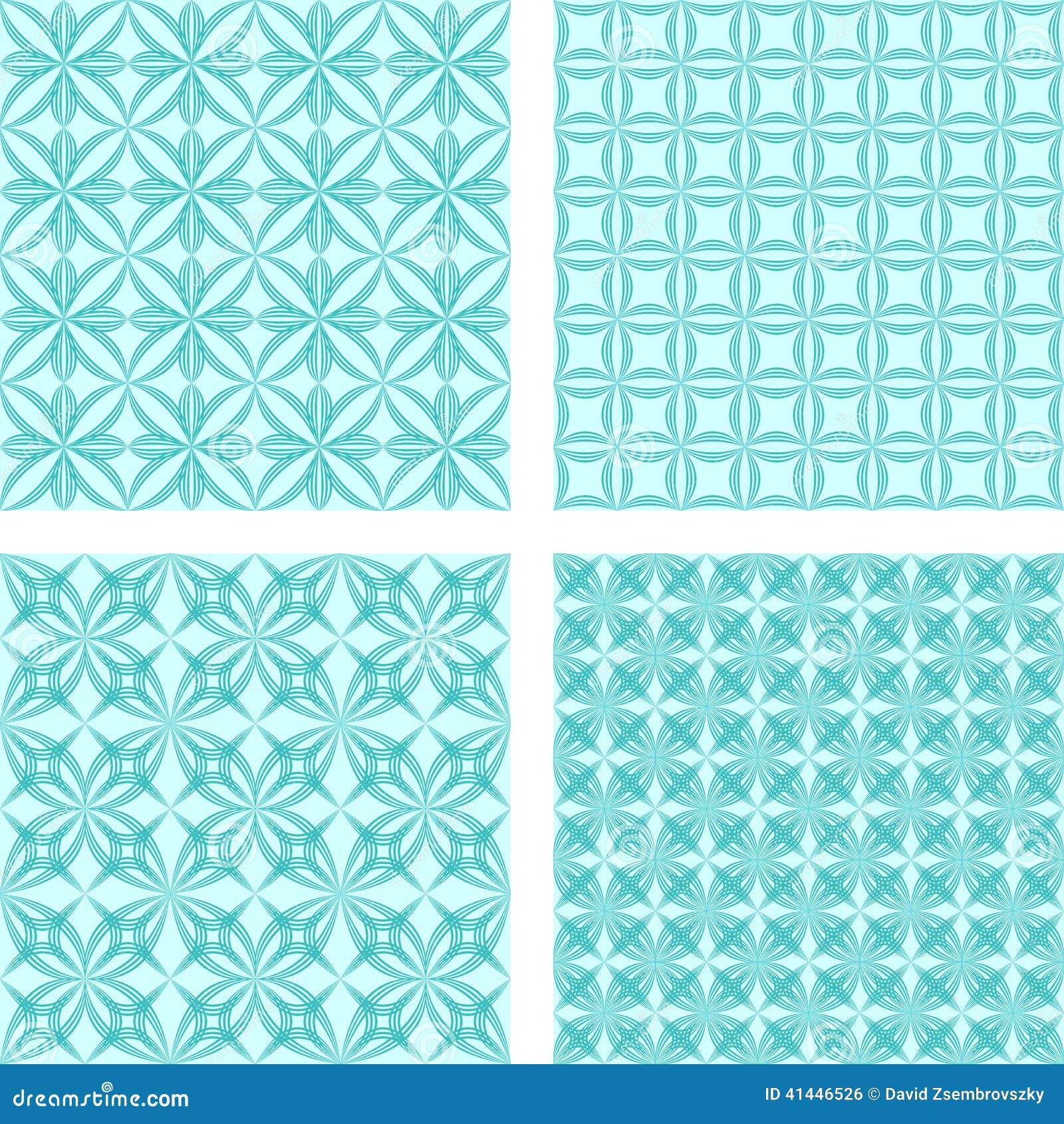 Cyan Seamless Pattern Background Set Stock Vector - Illustration of ...