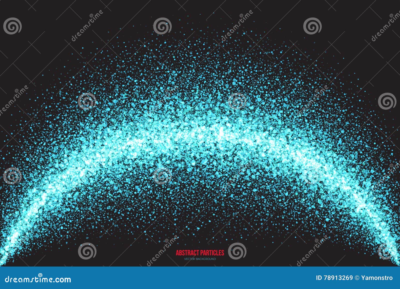 Cyan Shimmer Glowing Round Particles Vector Background Stock Vector ...
