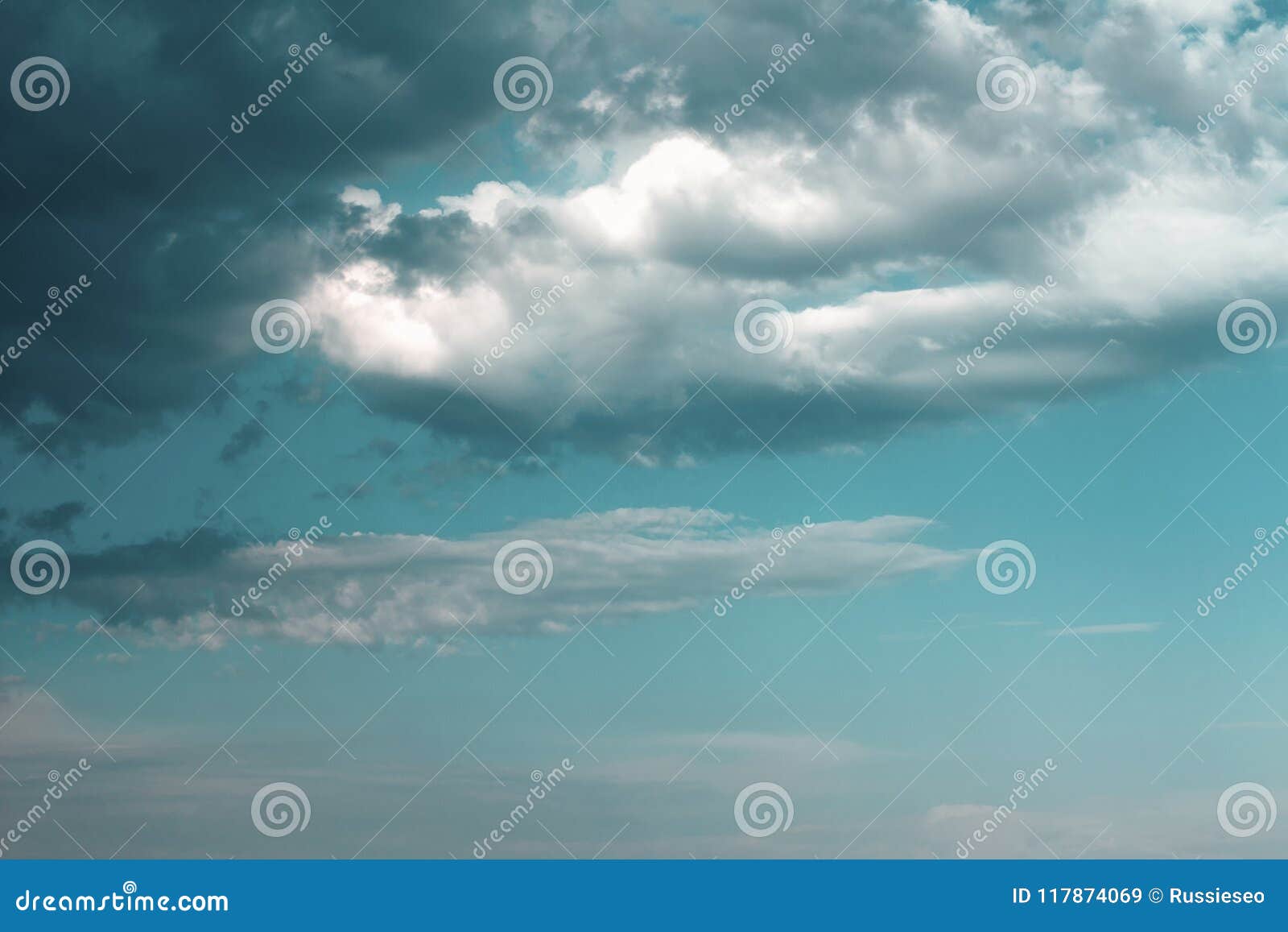 Cyan sky and clouds stock image. Image of space, abstract - 117874069