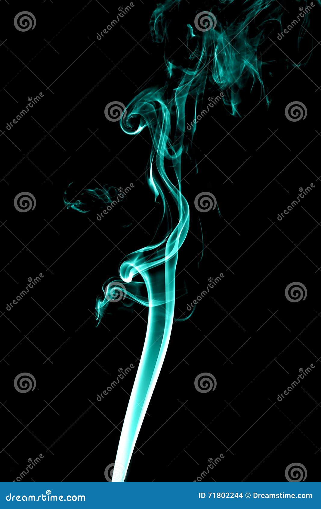 Cyan Smoke on Black Background Stock Photo - Image of curve, mystic ...