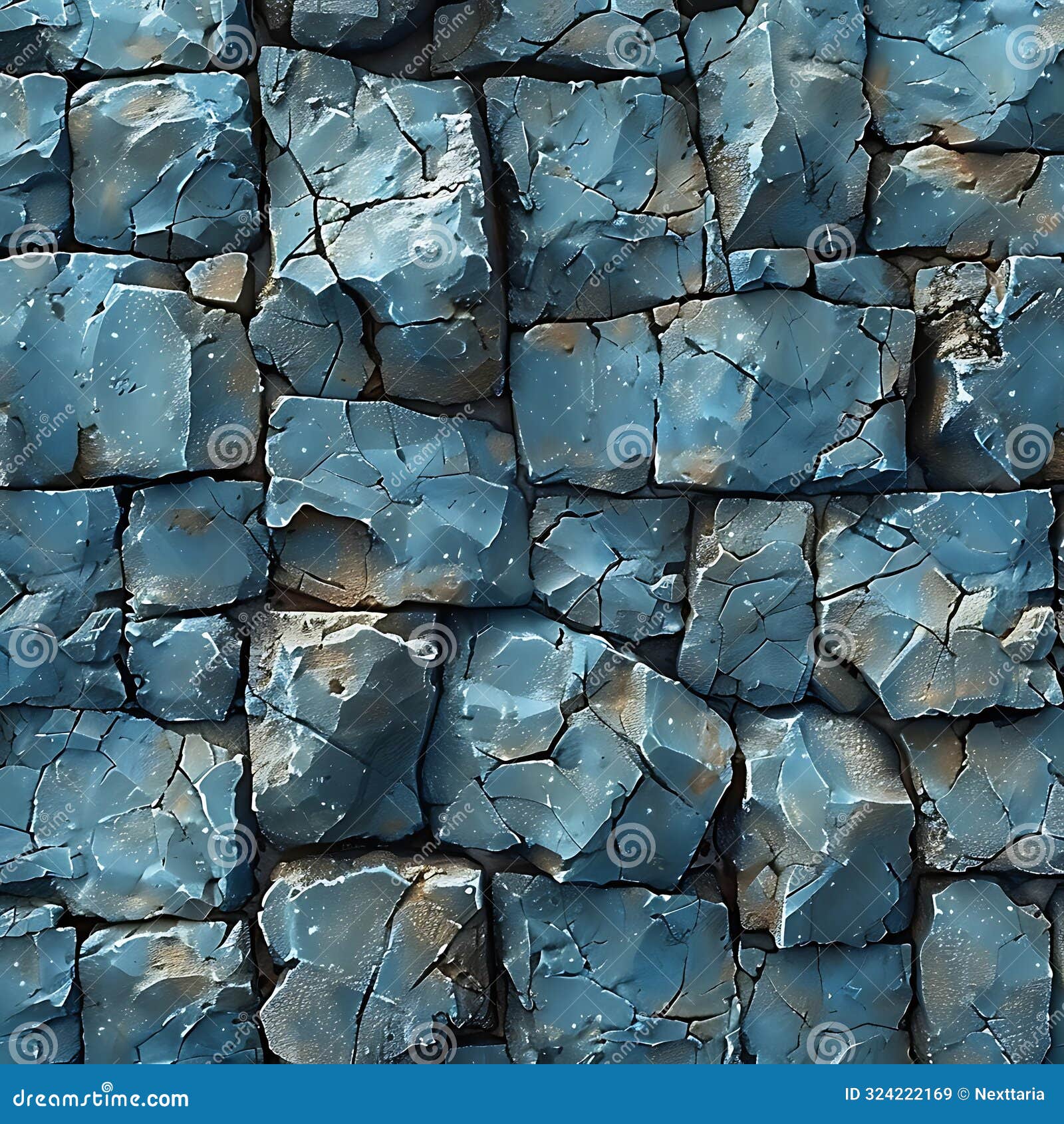 Cyan Stone Wall Textures: Symmetrical Relief Patterns Stock ...