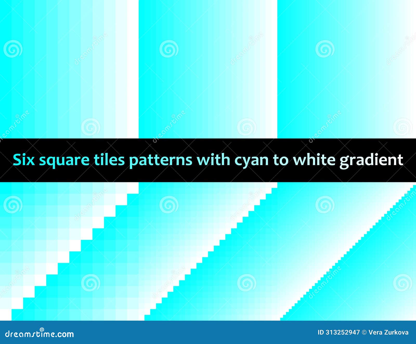 Cyan To White Gradient in Square Tiles, Seamless Vector Pattern ...