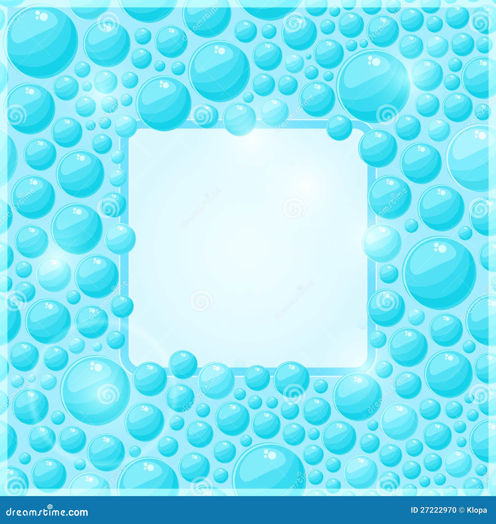 Cyan Water Bubble Frame stock illustration. Illustration of design ...