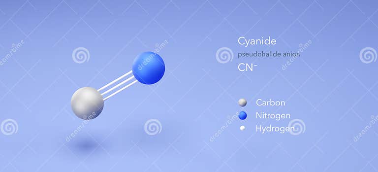 Cyanide Molecule, Molecular Structures, Cyanide Ion, 3d Model ...