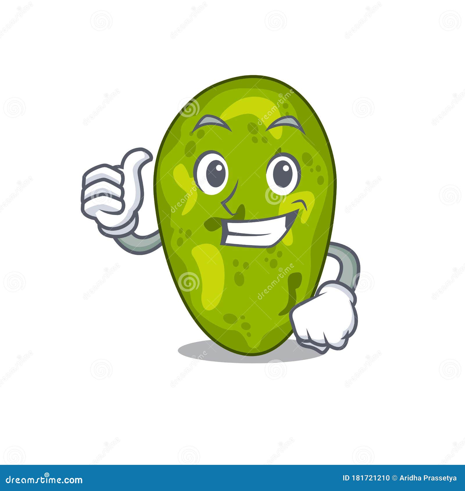 Cyanobacteria Cartoon Character Design Making OK Gesture Stock Vector ...