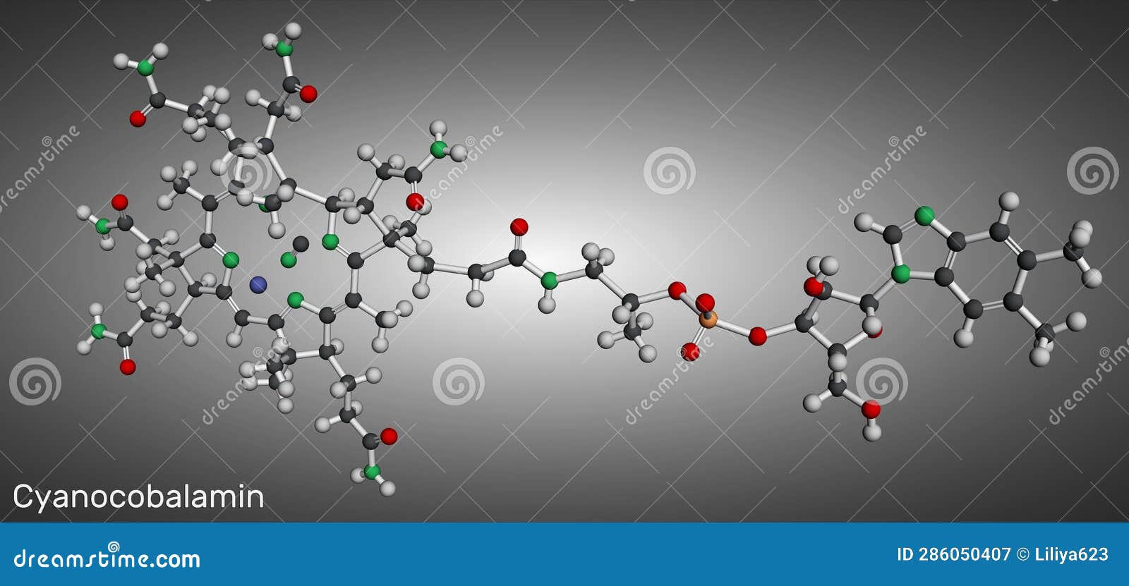 Cobalamin Molecular Structure, 3d Model Molecule, Vitamin B12 ...