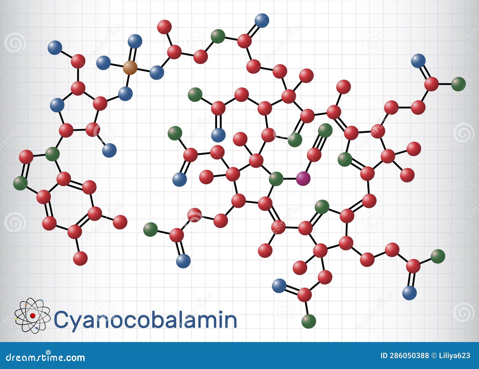 Cyanocobalamin, Cobalamin Molecule. it is a Form of Vitamin B12 ...