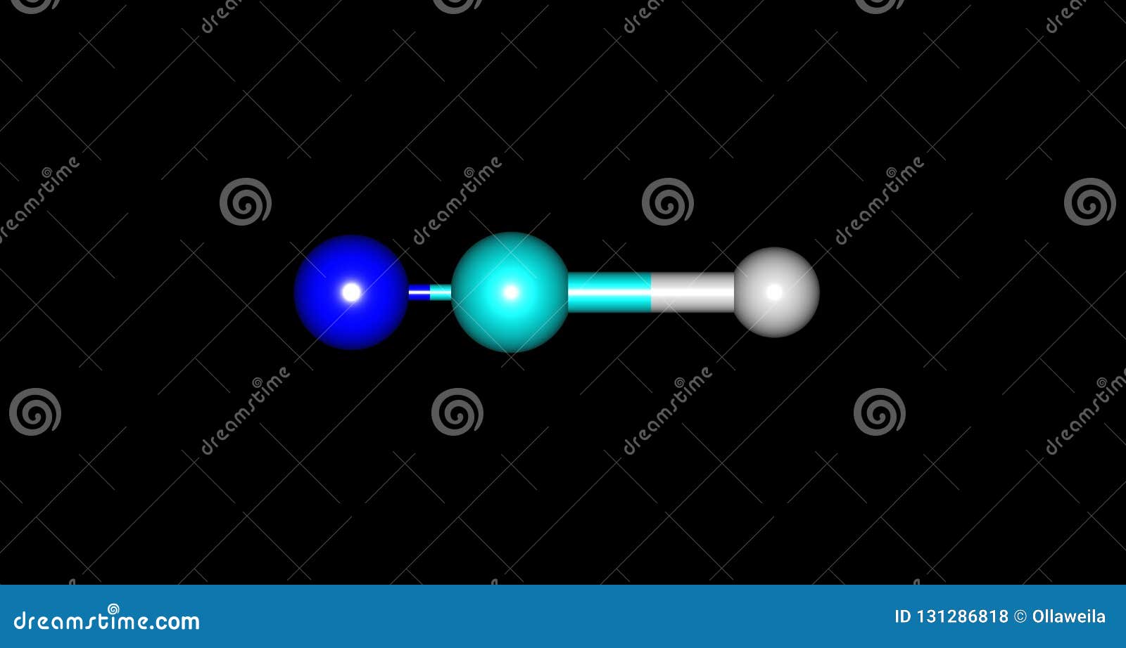 Cyanogen Bromide Molecular Structure Isolated on Black Stock ...