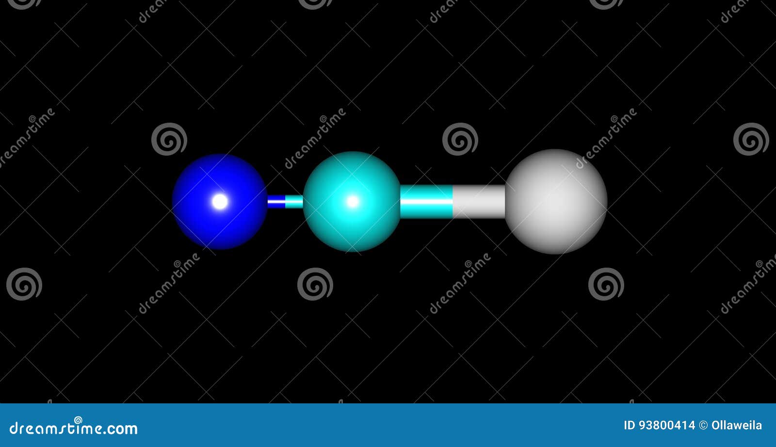 Cyanogen Chloride Molecular Structure Isolated on Black Stock ...