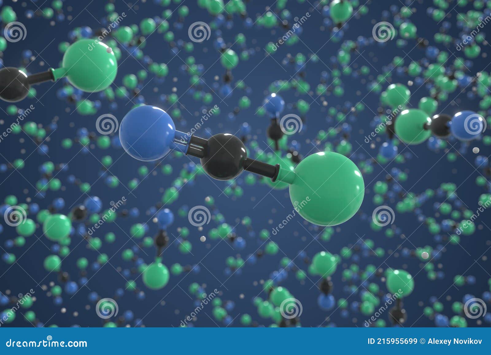 Cyanogen Chloride Molecule, Ball-and-stick Molecular Model. Chemical 3d ...