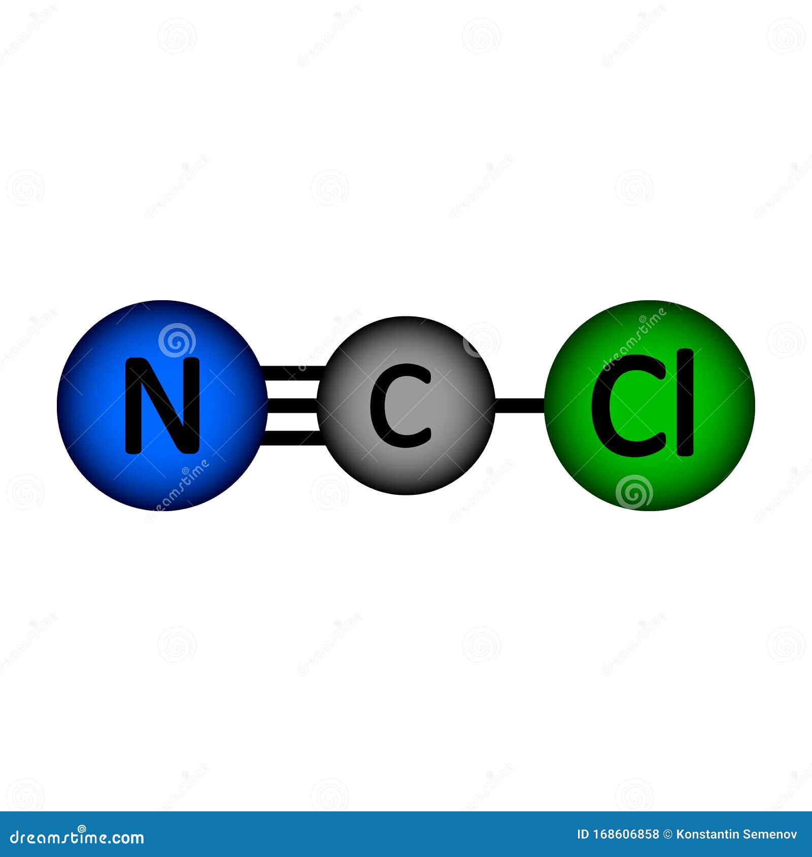 Cyanogen Chloride Molecule Icon Stock Illustration - Illustration of ...