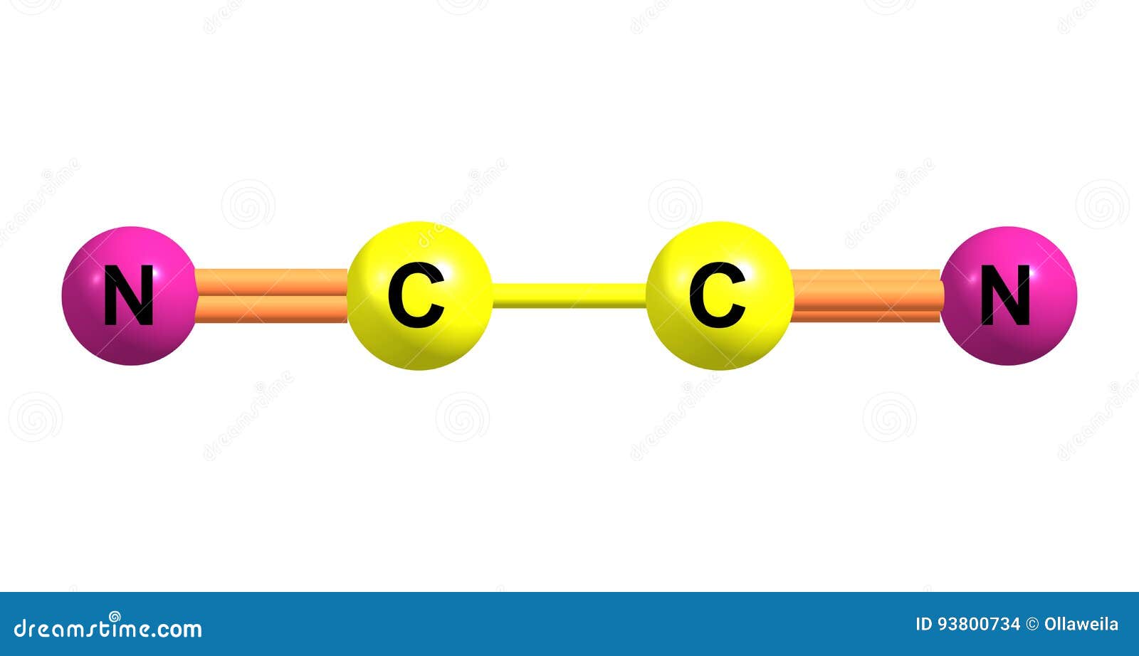 Cyanogen Molecular Structure Isolated on White Stock Illustration ...