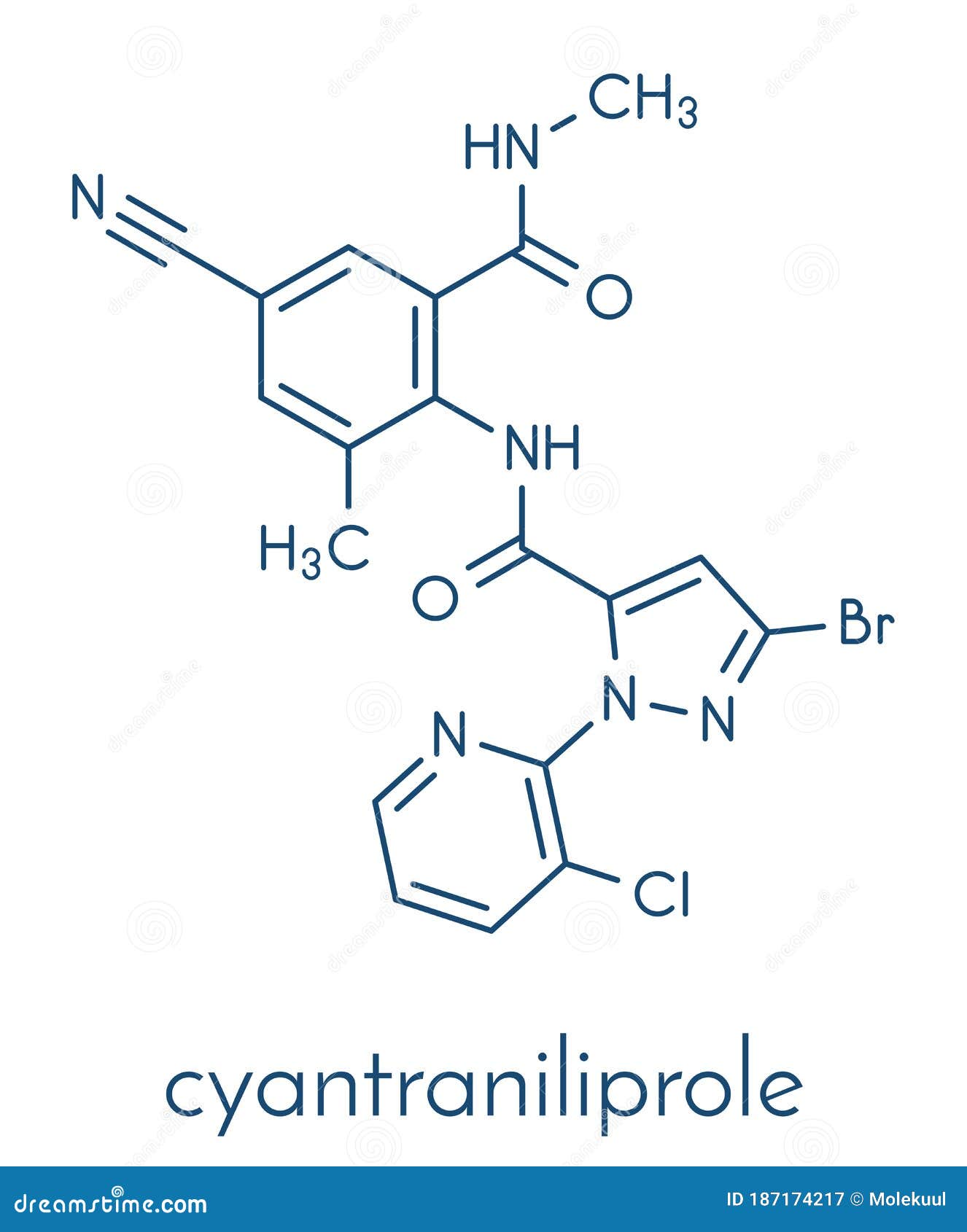 Cyantraniliprole Insecticide Molecule Ryanoid Class. Skeletal Formula ...
