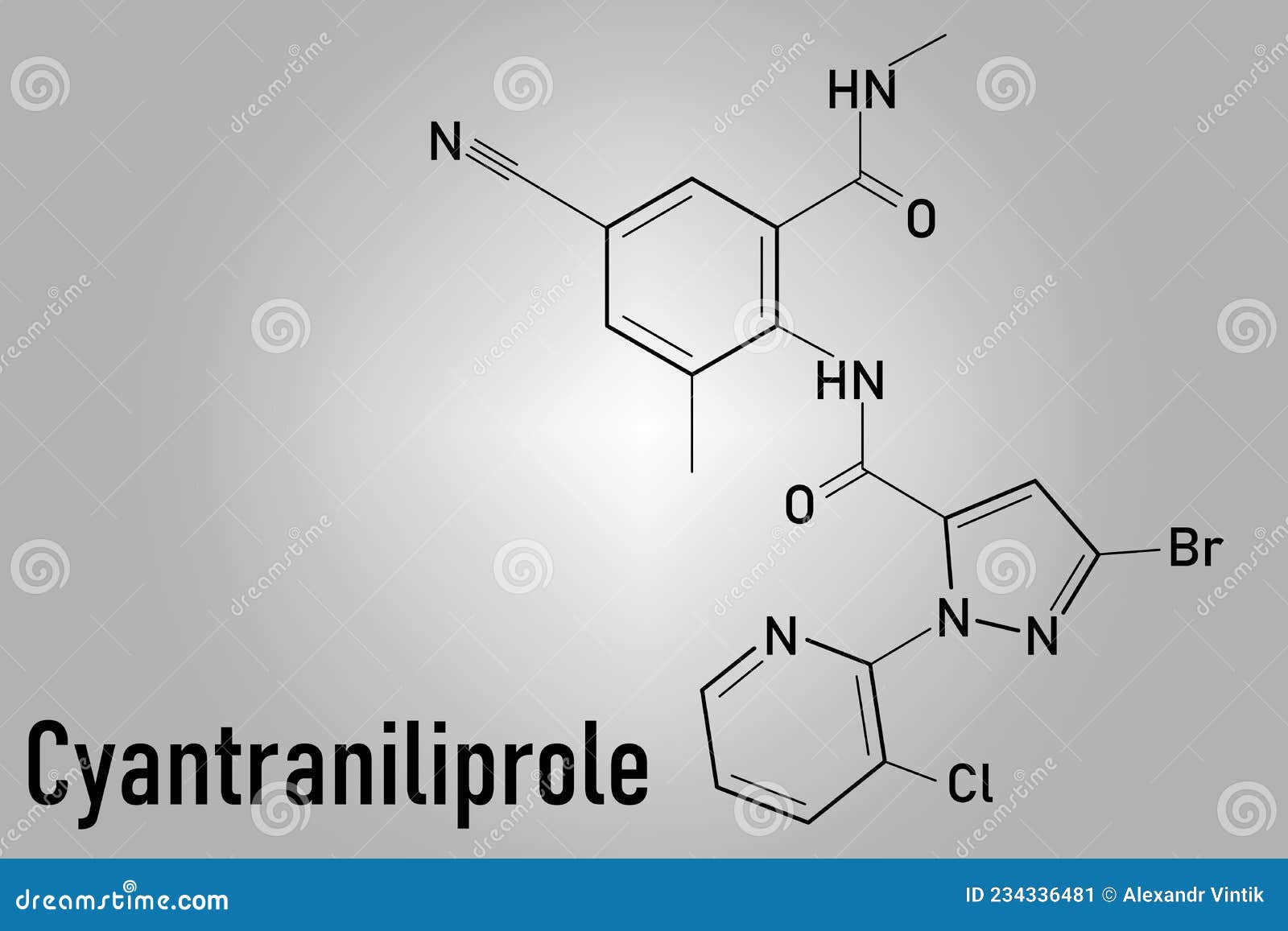 Cyantraniliprole Insecticide Molecule Ryanoid Class. Skeletal Formula ...
