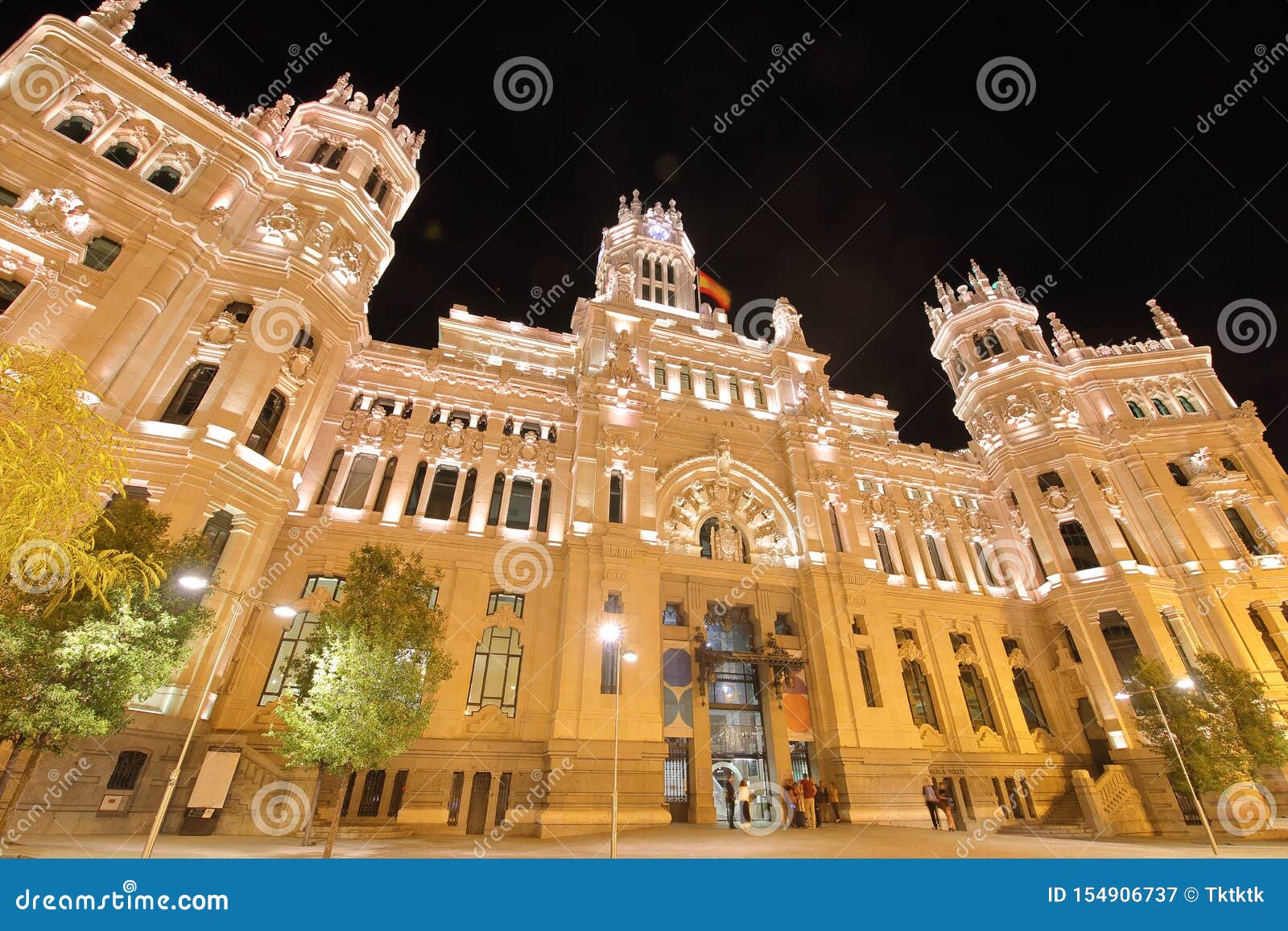 Cybele Palace Night Madrid Spain Editorial Photography - Image of light ...