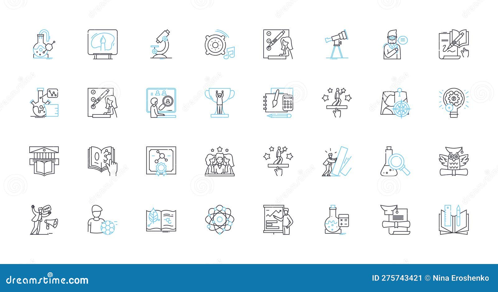 Cyber Academy Linear Icons Set. Cybersecurity, Nerking, Coding, Hacking ...