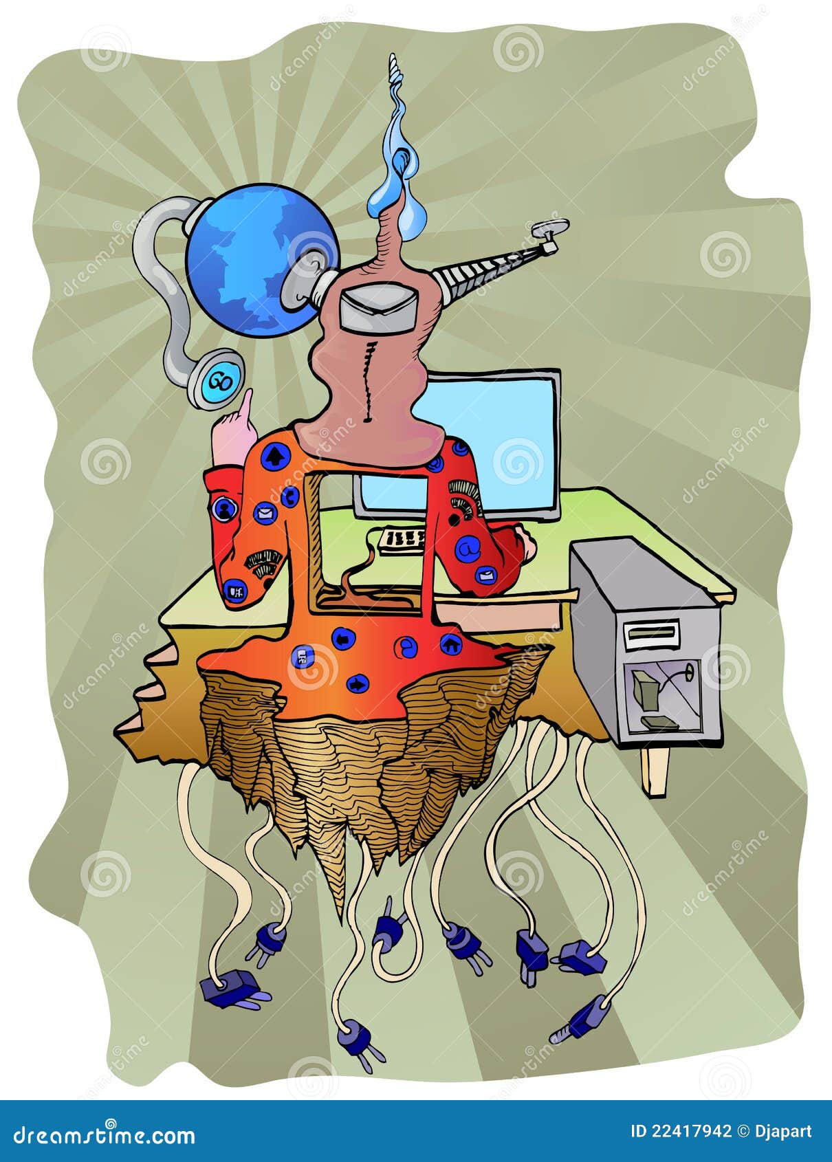 Cyber Addiction Vector Illustration | CartoonDealer.com #22417942