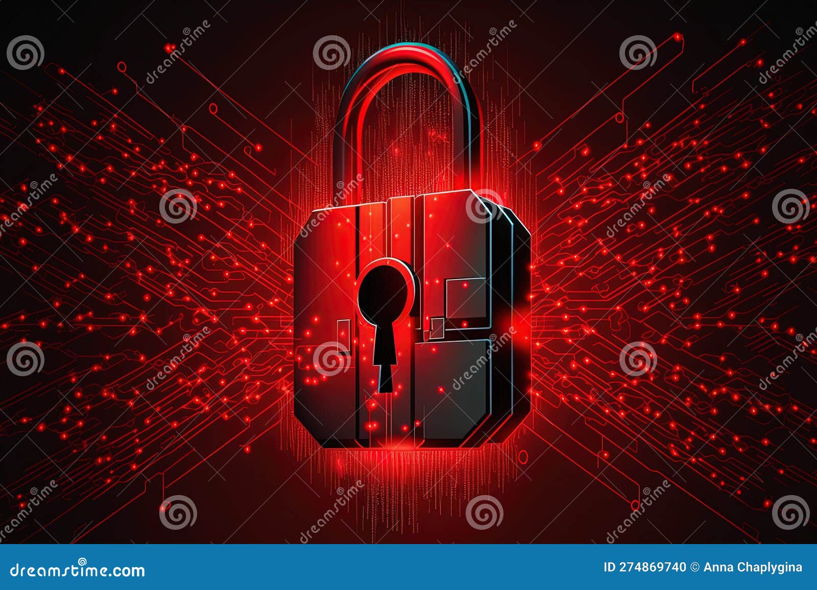 Cyber Attack, Abstract Internet Technology Red Background with Broken ...