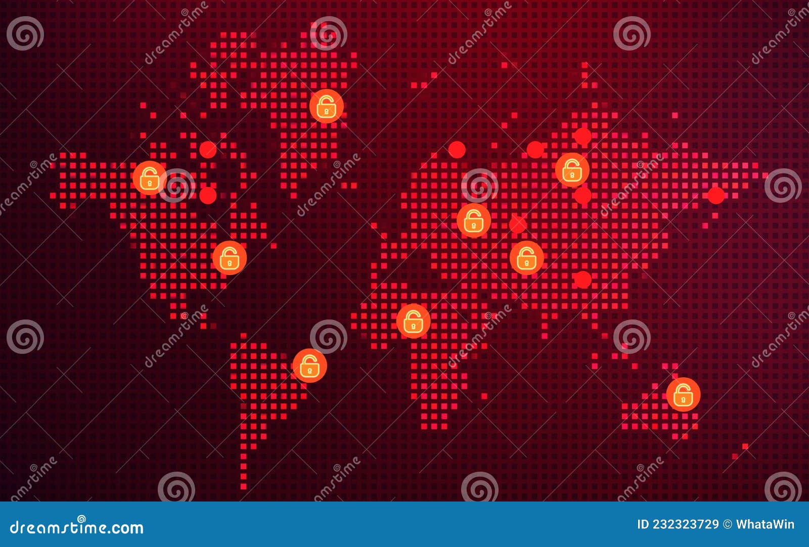 Cyber Attack Background with Map of the World. Hacking Concept ...