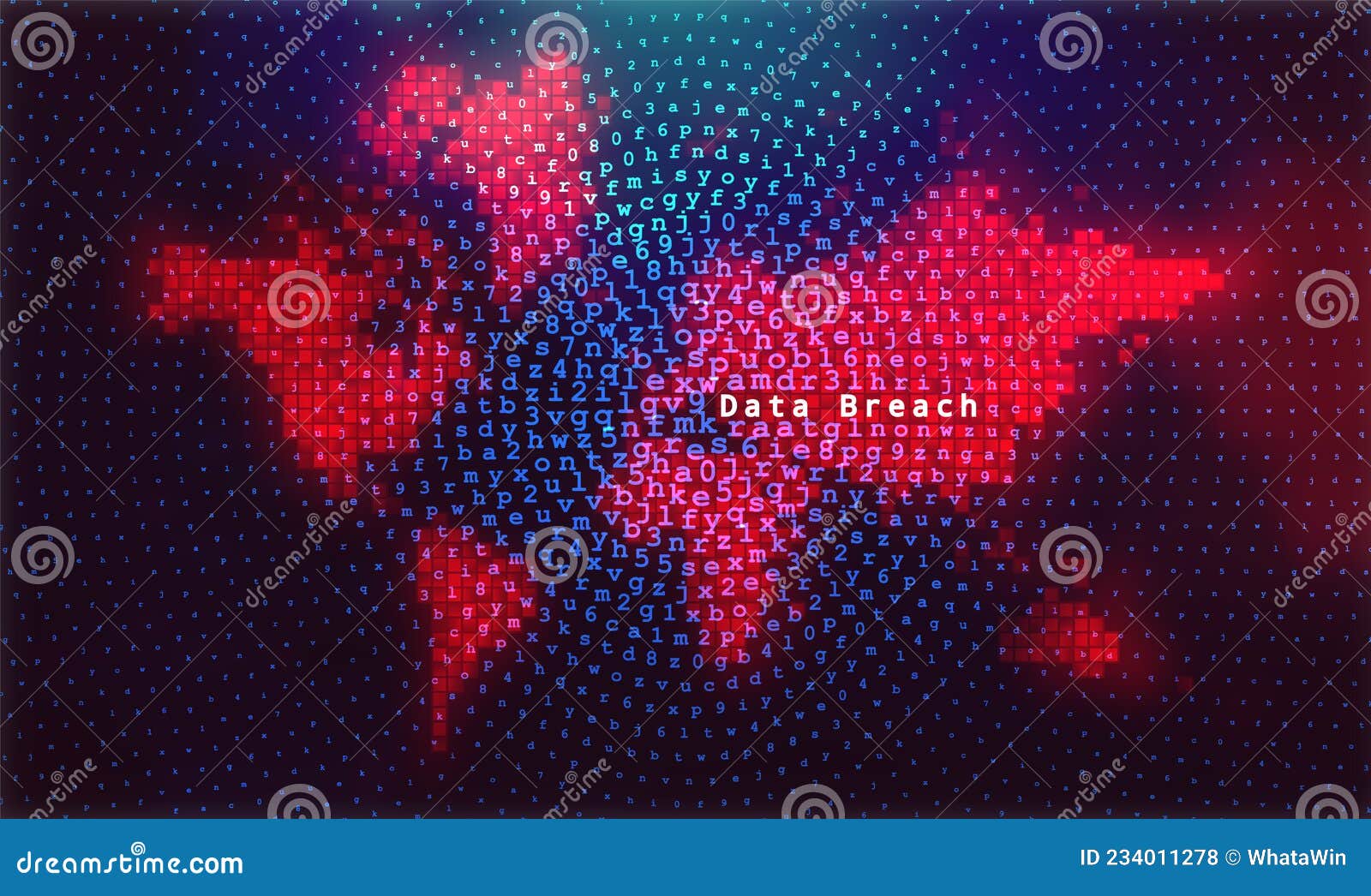Cyber Attack Background with Map of the World. Hacking Concept ...