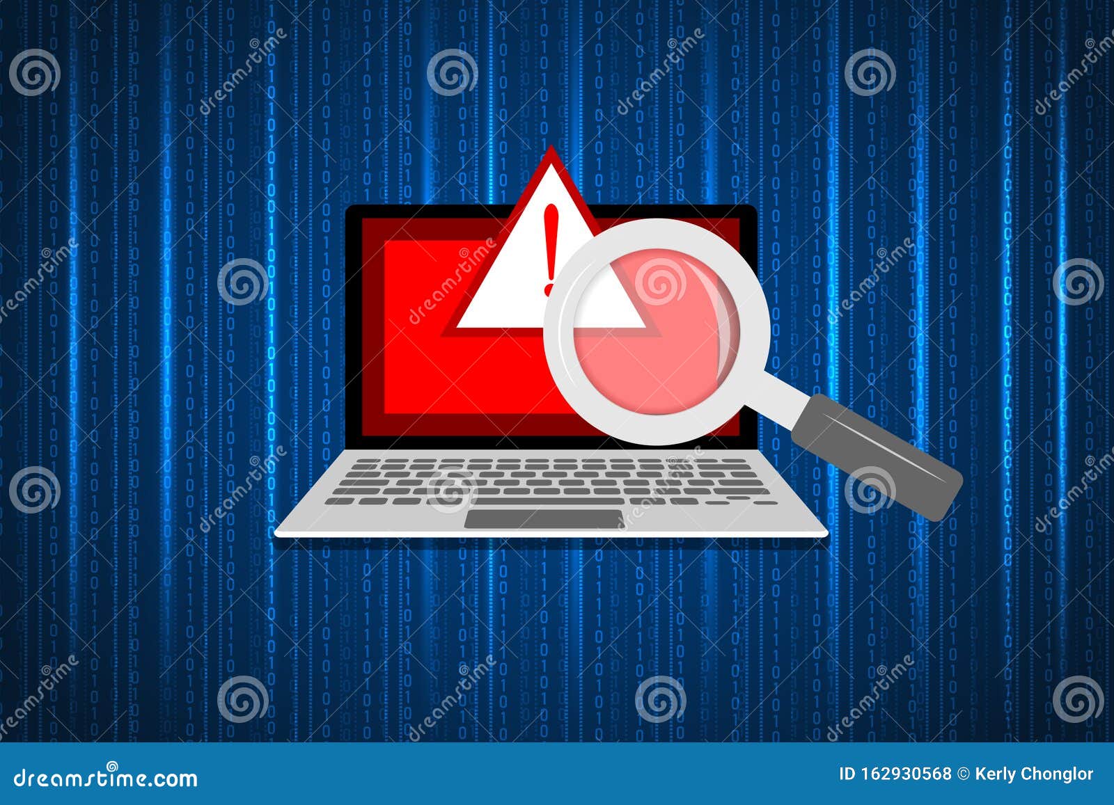 Cyber Attack by Computer. Caution Computer Dangerous Stock Illustration ...