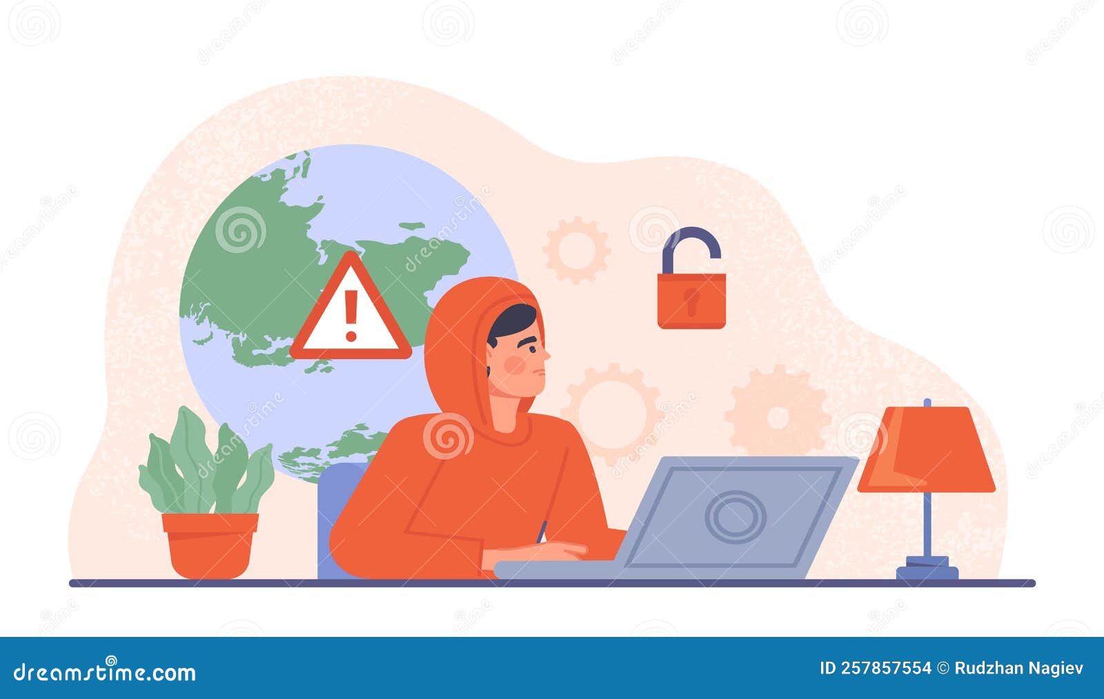 Cyber attack concept stock vector. Illustration of information - 257857554